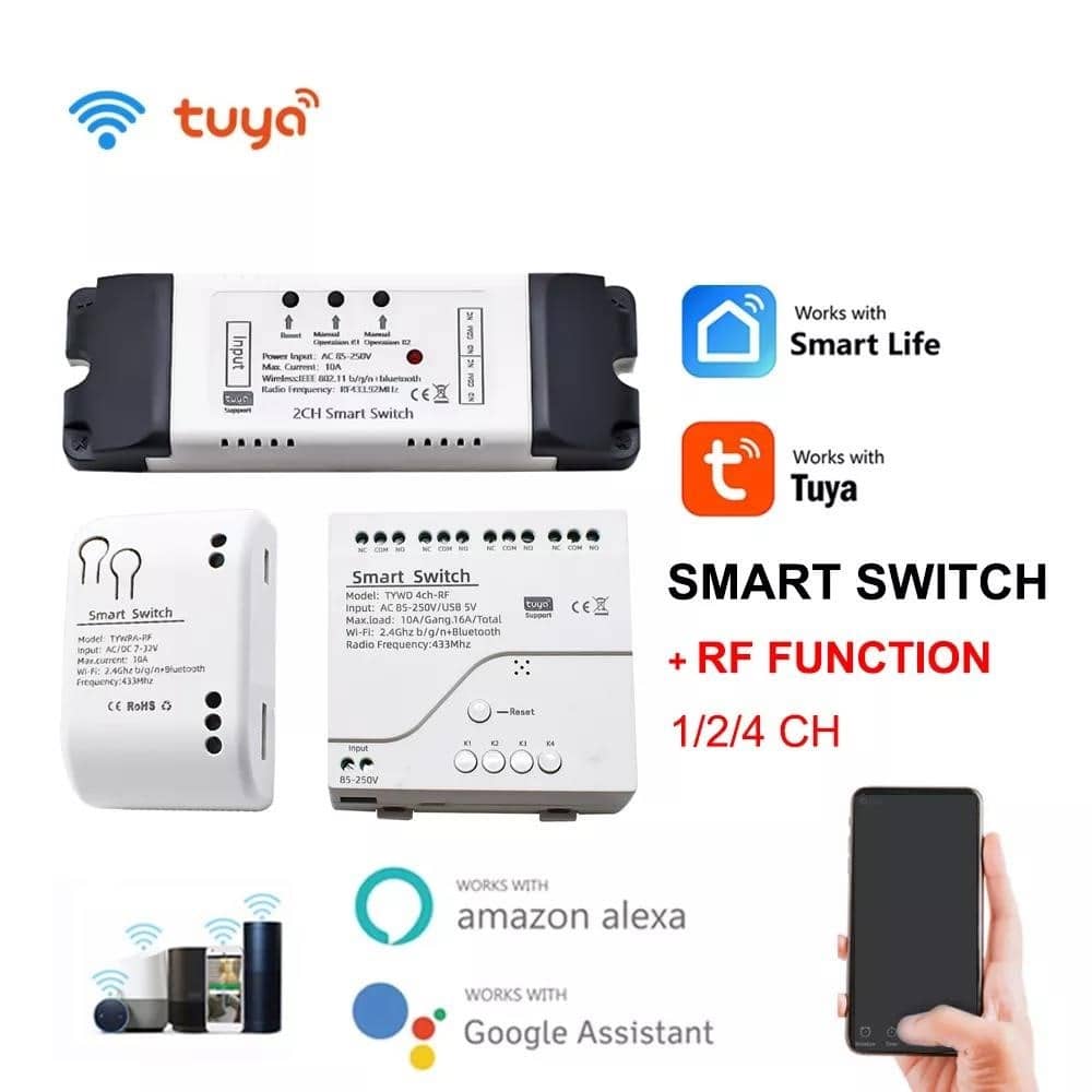 Tuya RF 433 МГц Smart WIFI Switch Module DC 12V 24V 32V 220V Relay Tuya ...