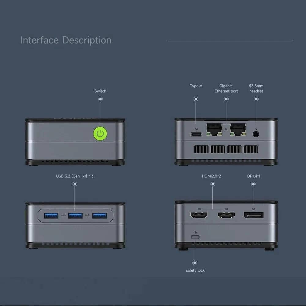 GMKtec G2 Mini PC Windows 11 Pro Alder Lake N100 Intel 12th DDR5 12GB ...
