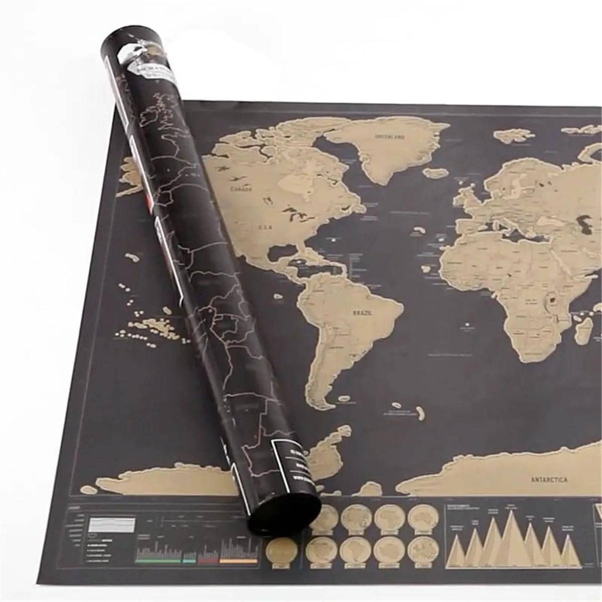 2023 Deco Deluxe Retro World Map Black Scratch Off Map Scratches ...