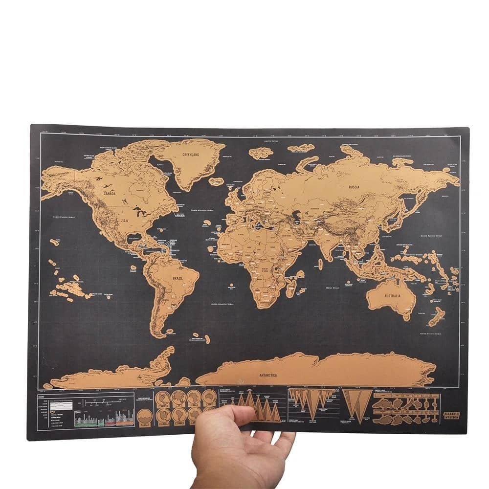 2023 Deco Deluxe Retro World Map Black Scratch Off Map Scratches ...