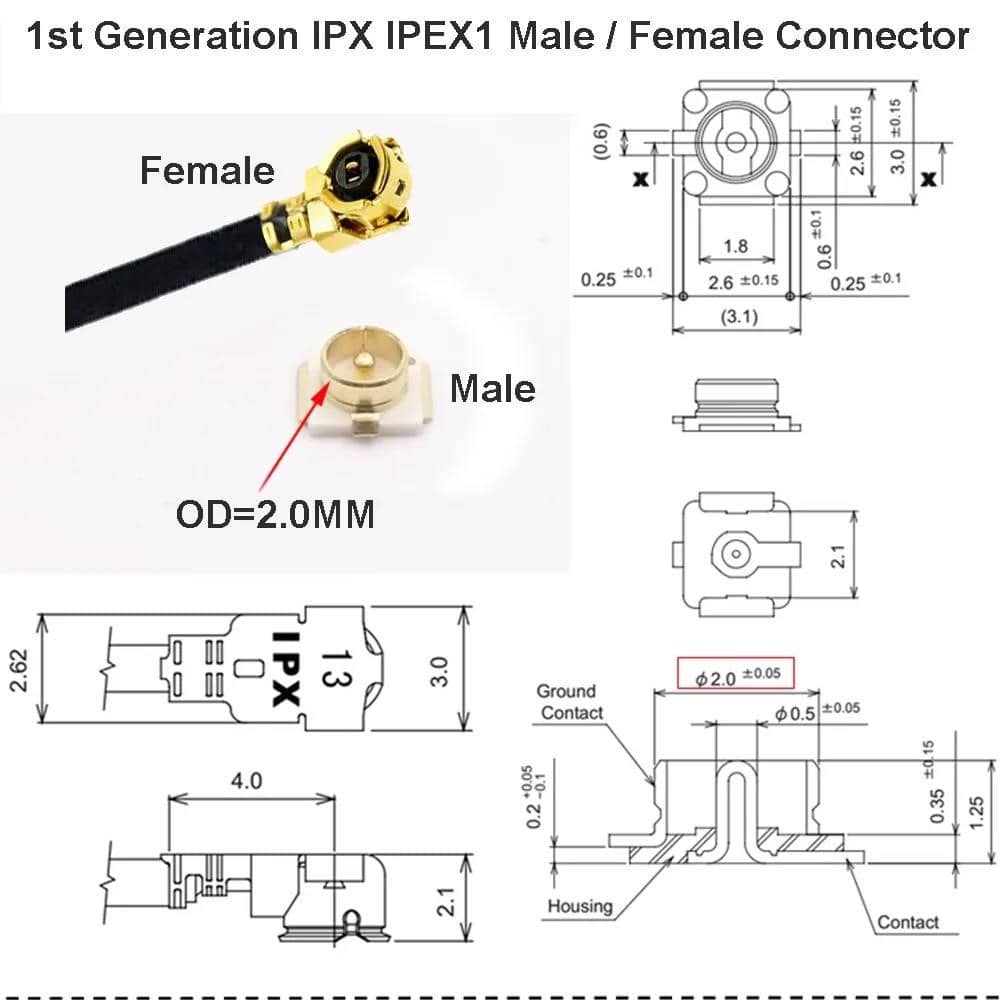 1 шт. Кабель IPEX SMA Гніздо до uFL/u.FL/IPX/IPEX-1 IPEX 1 штекер WIFI ...