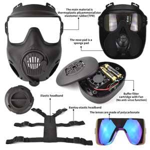 M50 Tactical Mask Full Face Skull Mask For Military Cosplay Party ...