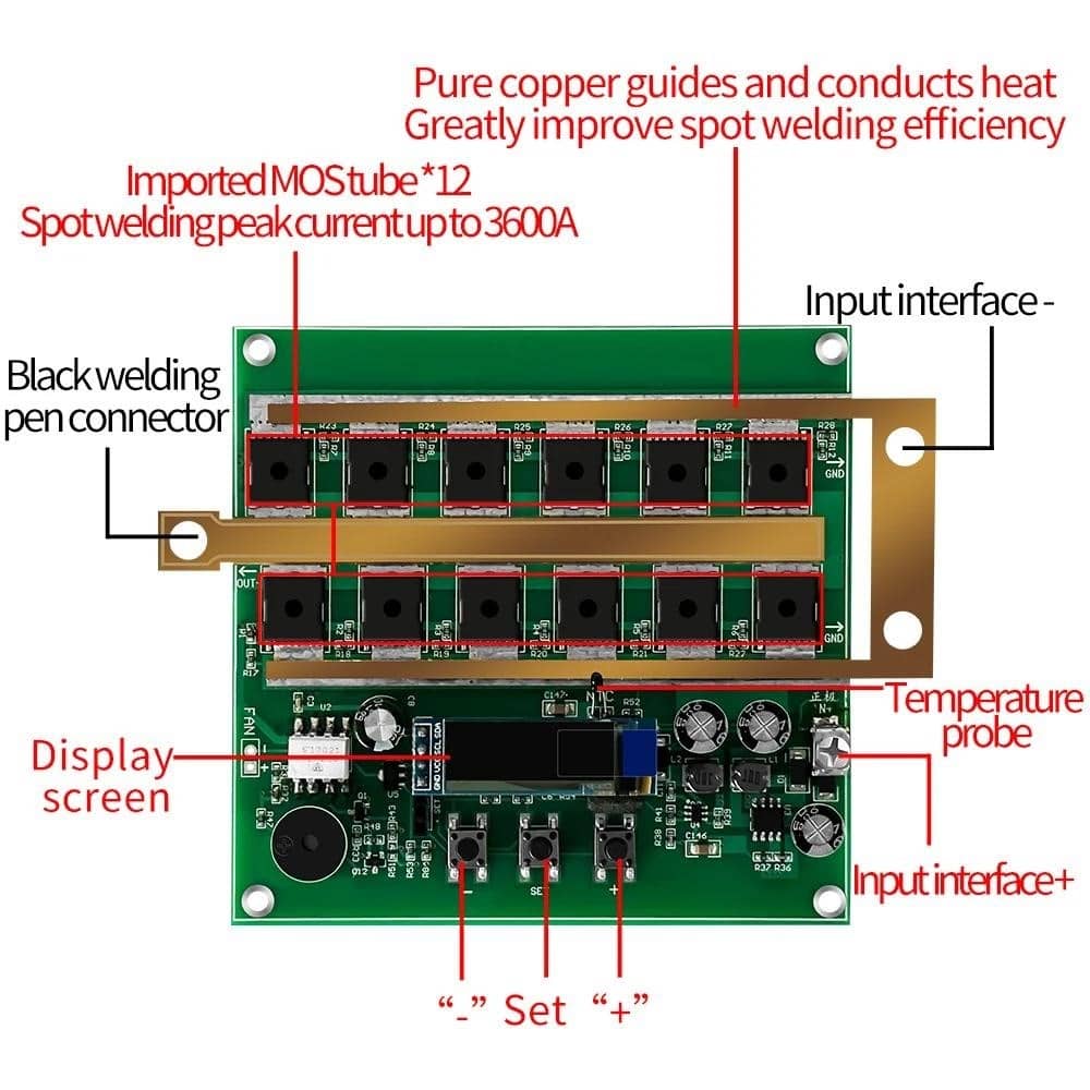 12V Spot PCB Circuit Board Цифровий дисплей Spot Welder PCB Circuit ...